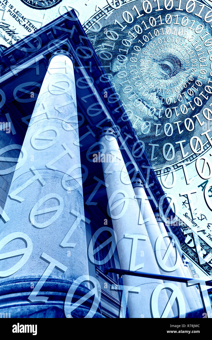 us dollar,binary code and column Stock Photo - Alamy