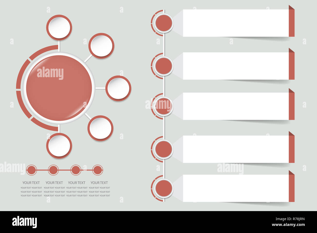 Modern infographic vector in faded shade of red color Stock Photo - Alamy