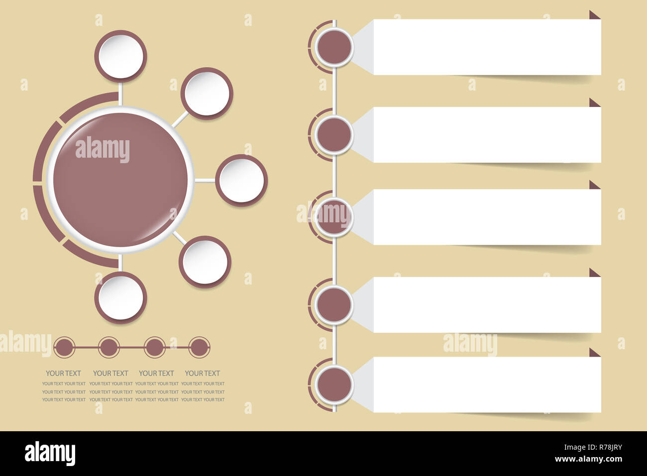 Modern infographic vector in faded shade of brown color Stock Photo - Alamy