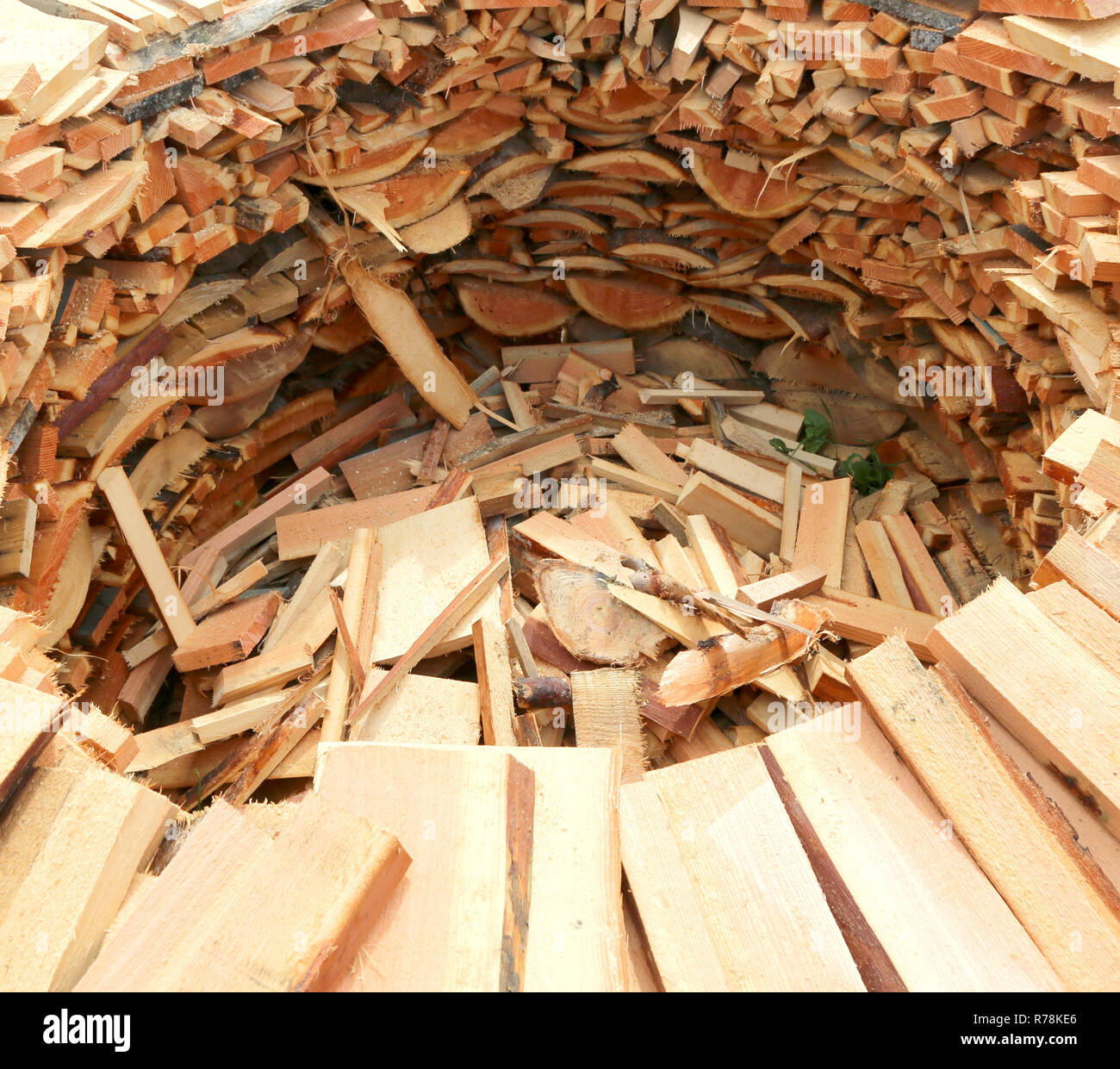 circular pile of raw firewood in circle Stock Photo - Alamy