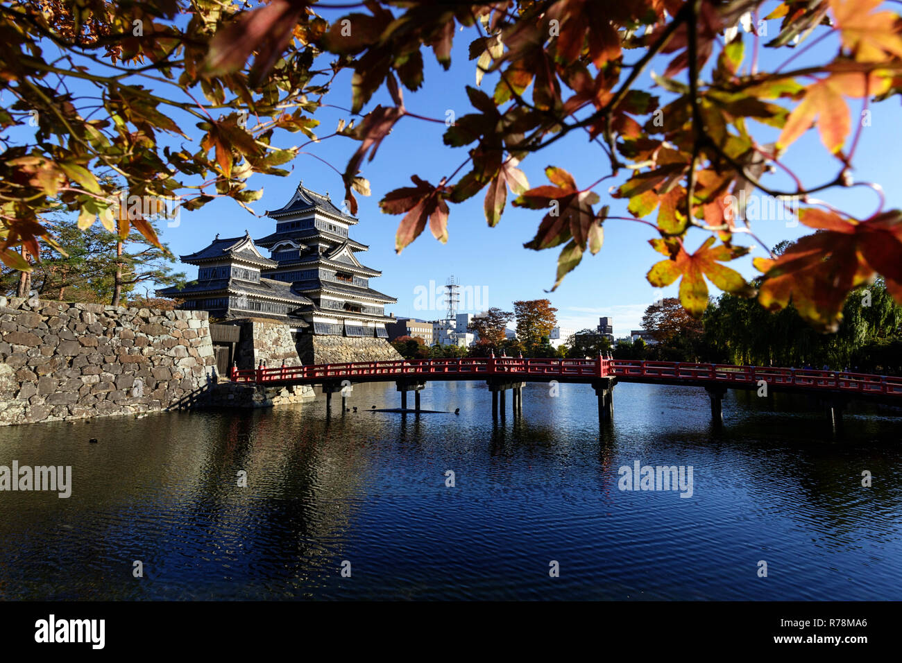 Autumn at Matsumoto, Japan. Matsumoto Castle (Crow Castle, Fukashi ...