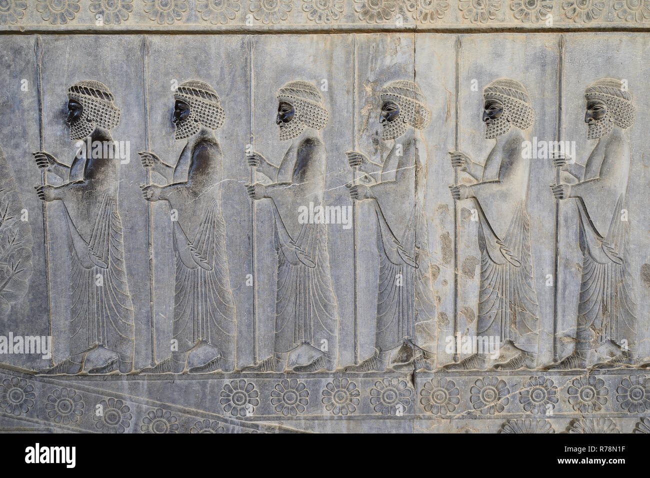 Iran, The beautiful reliefs in the ruins of Ancient Persepolis Complex ...