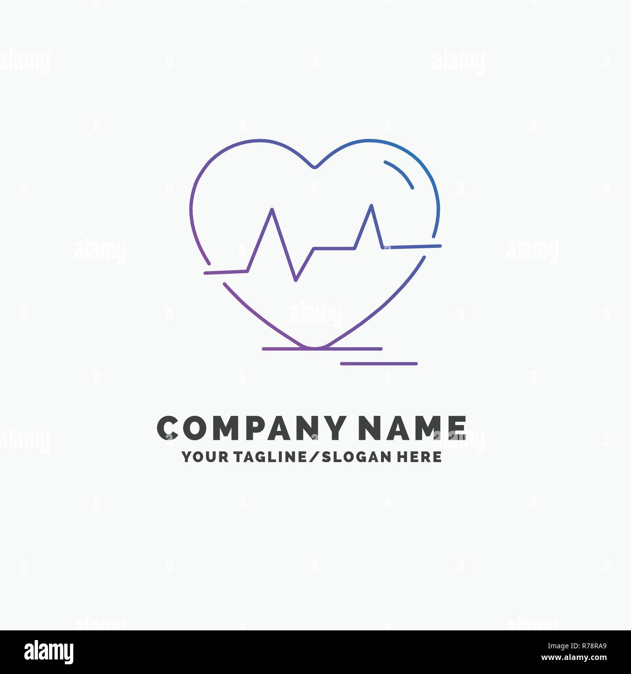 Heart beat pulse hospital logo sign Stock Vector Images - Alamy