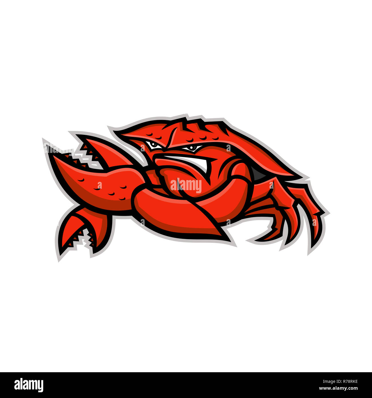 Angry Red King Crab Mascot Stock Photo - Alamy