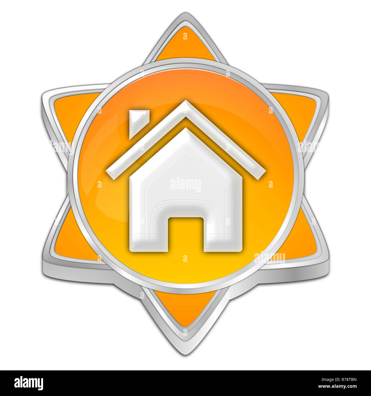 orange Home Button - 3D illustration Stock Photo - Alamy