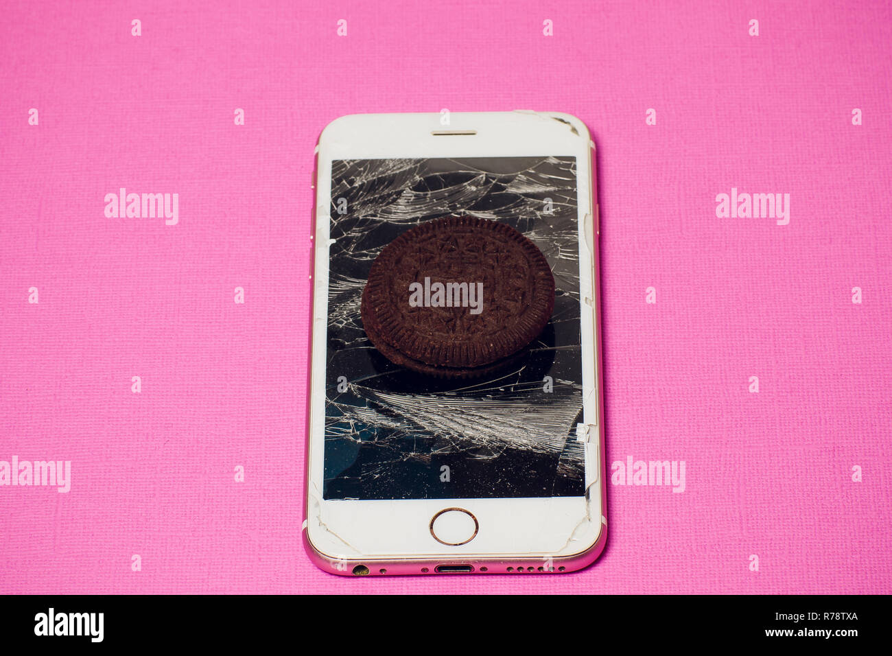 mobile phone cookies Stock Photo - Alamy