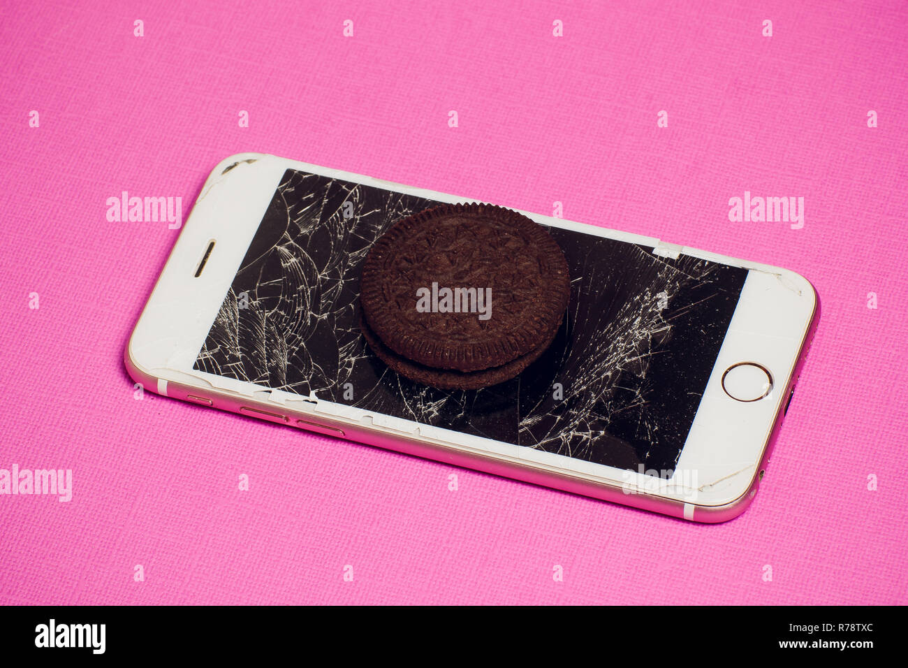 mobile phone cookies Stock Photo - Alamy