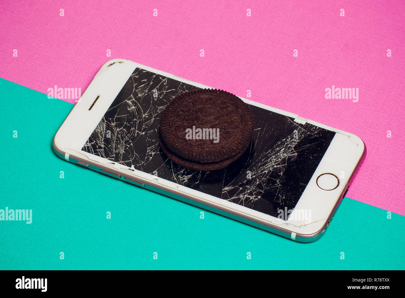 mobile phone cookies Stock Photo - Alamy