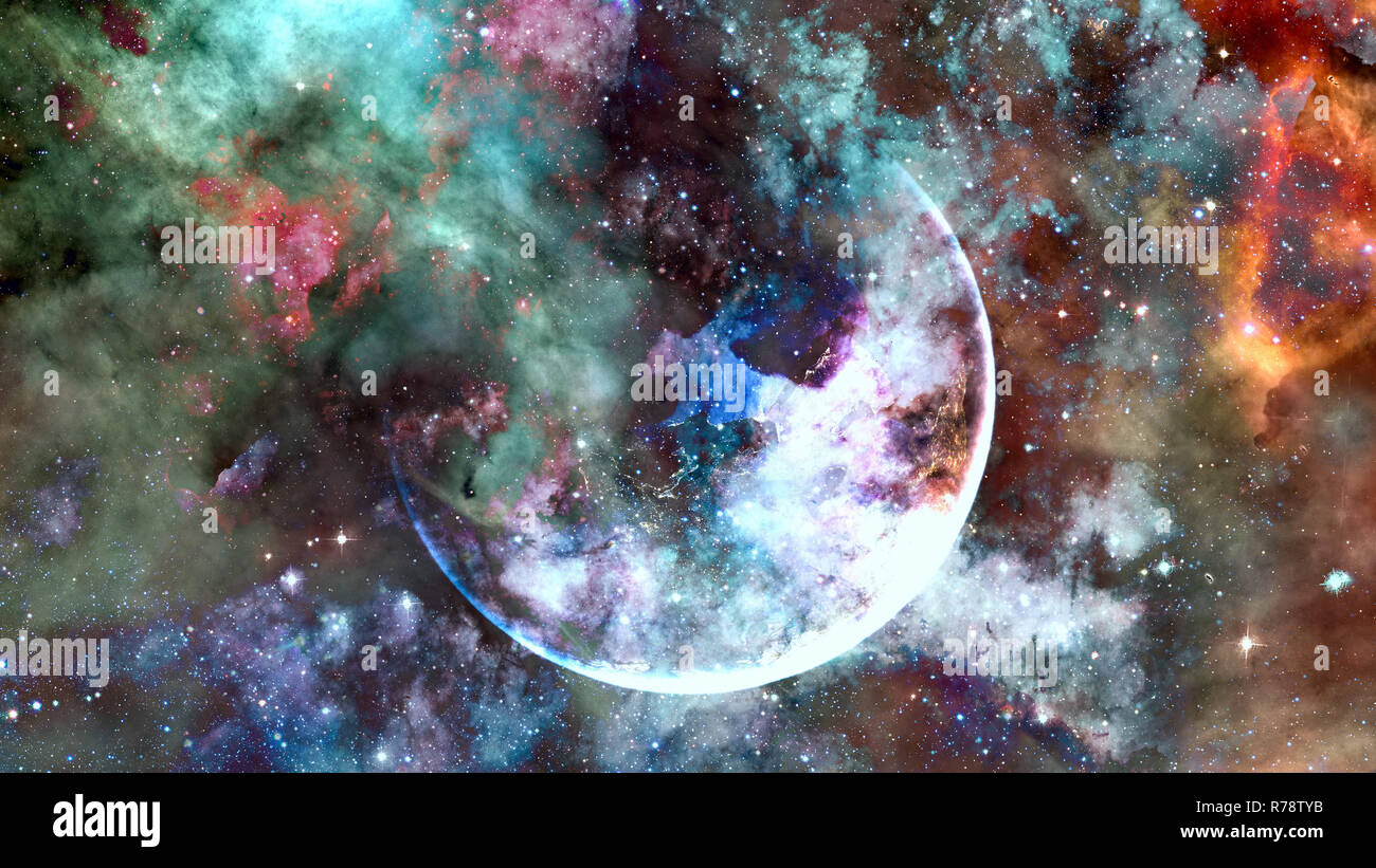 Earth and galaxies in space. Elements of this image furnished by NASA ...