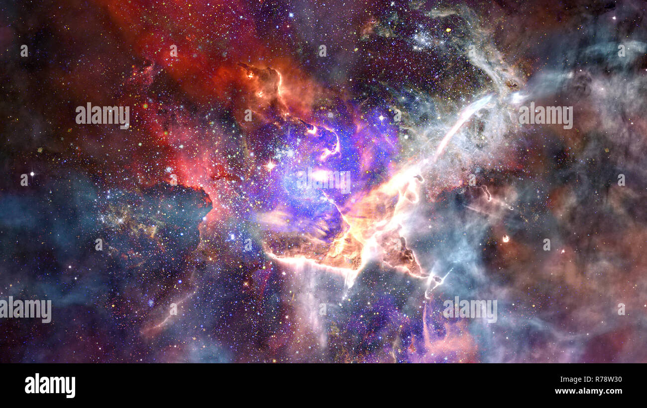 Nebula, galaxy and stars in deep space. Elements of this image ...