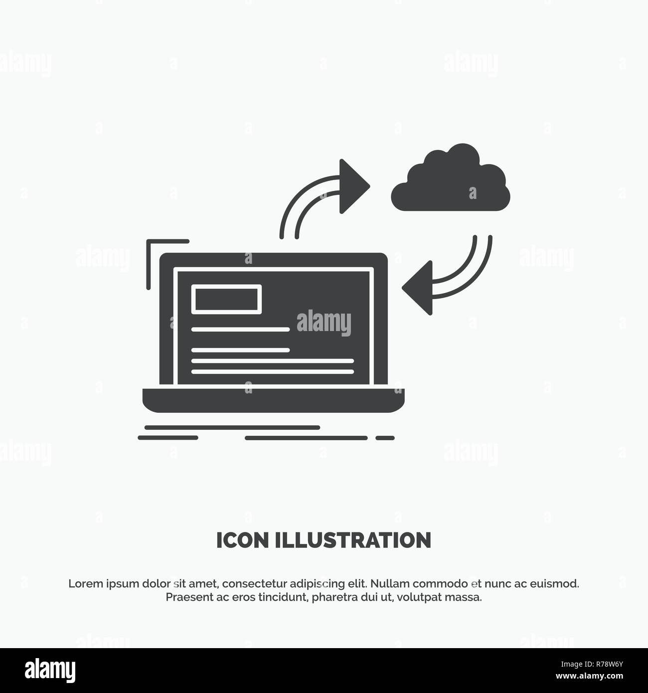 sync, processing, data, dashboard, arrows Icon. glyph vector gray symbol for UI and UX, website ...