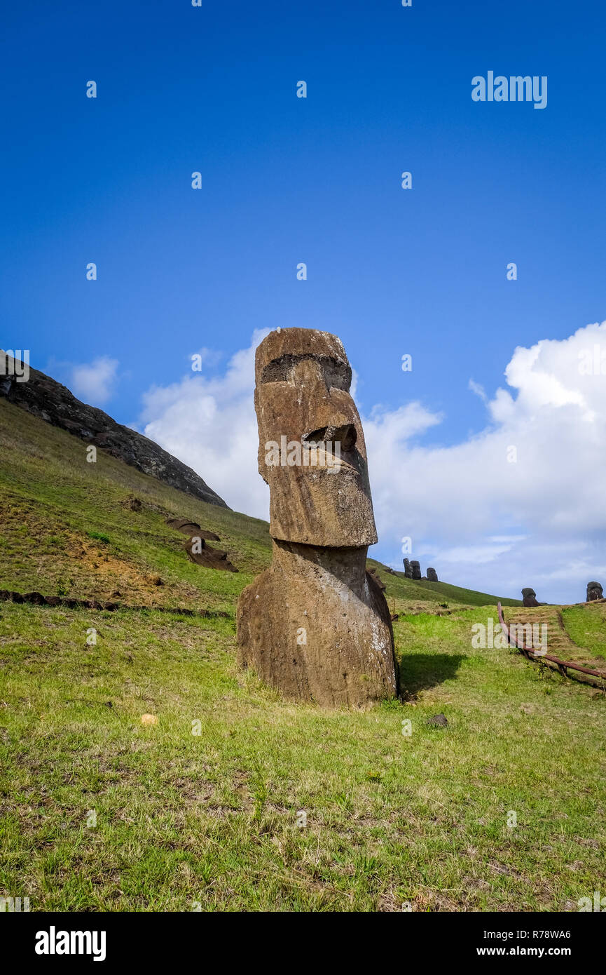 Easter island rano raraku maori statues hi-res stock photography and ...