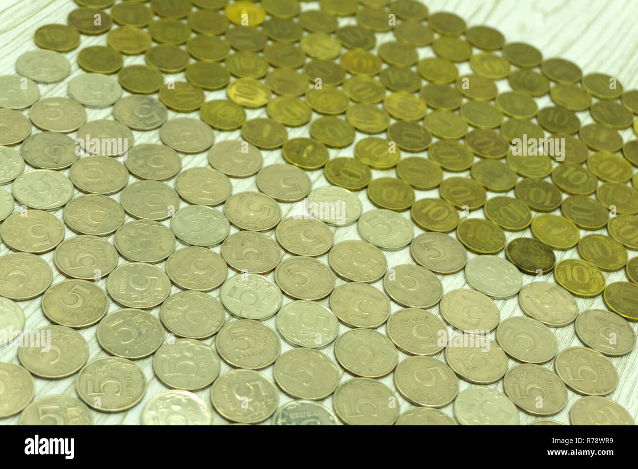 Background of the coins of brown cent Stock Photo - Alamy