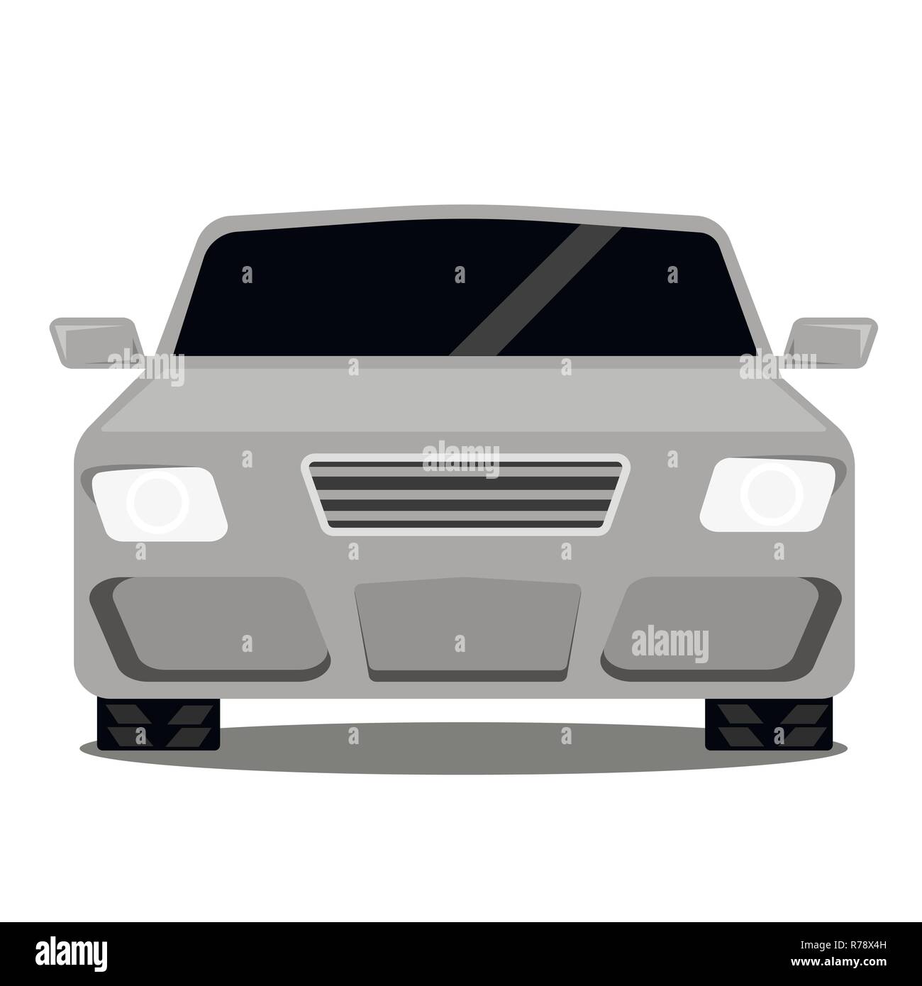 Front view silver car Stock Vector Images - Alamy