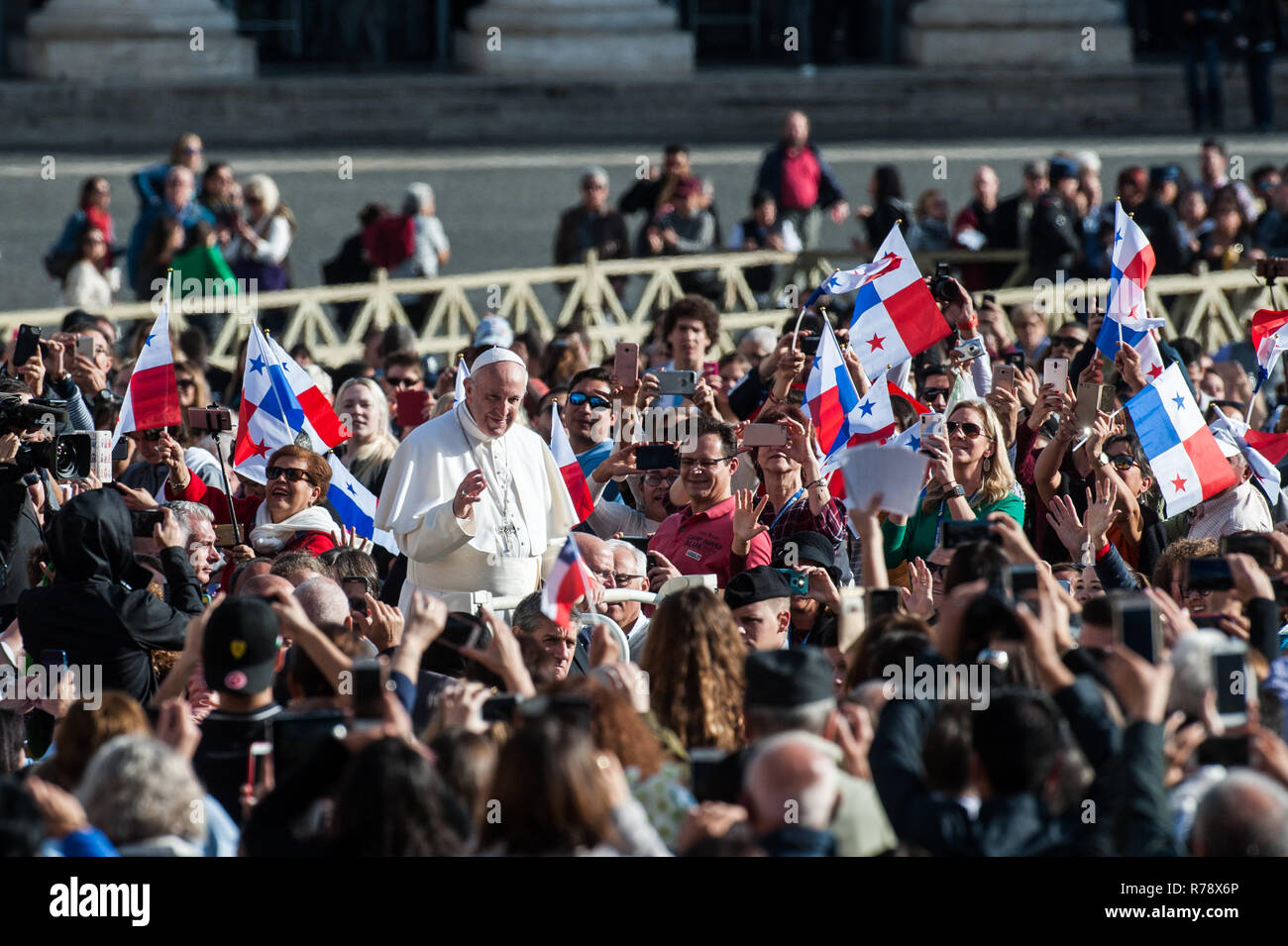 Pope Francis attends the weekly general audience in St. Peter's square ...