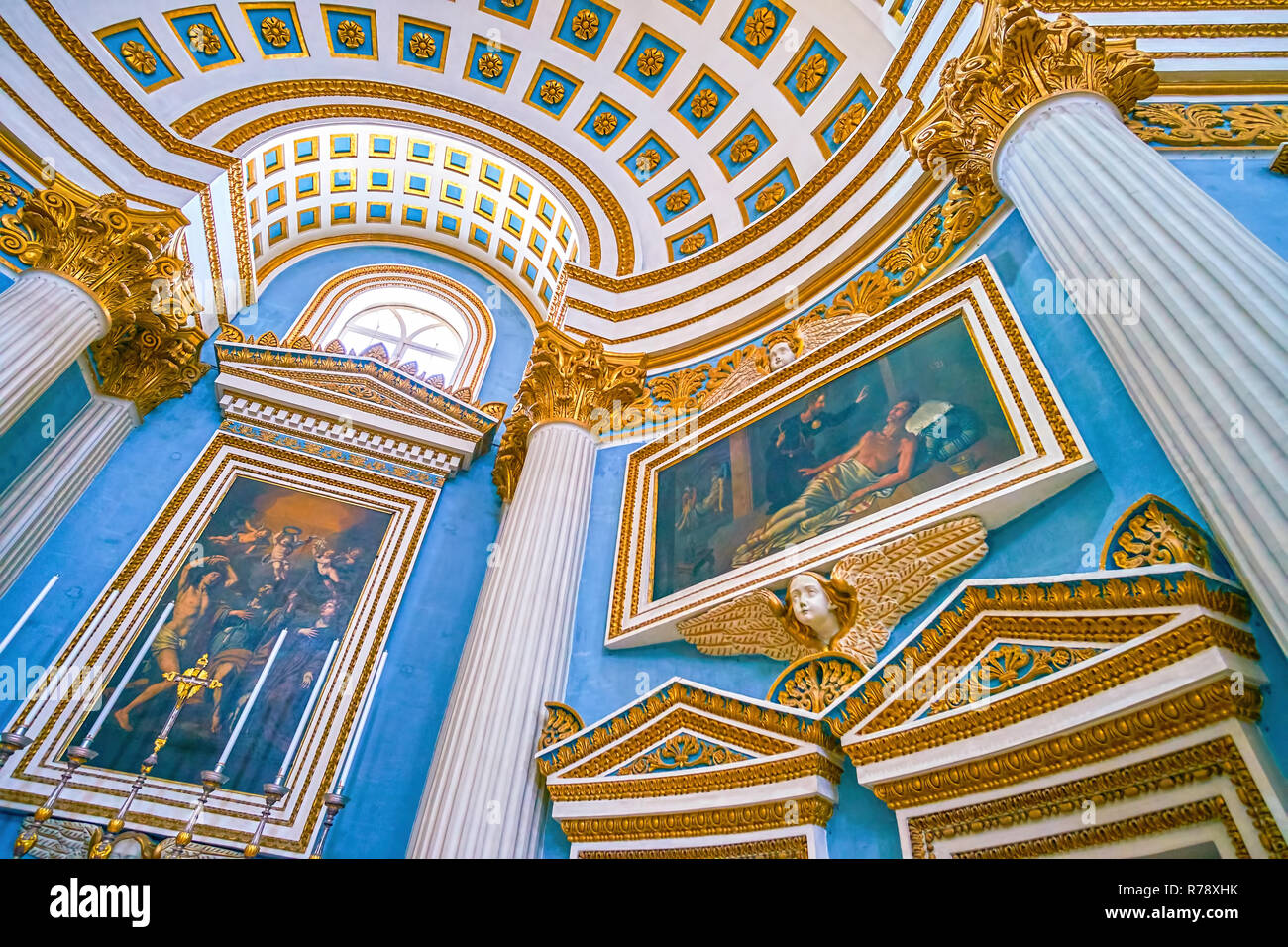 MOSTA, MALTA - JUNE 14, 2018: The interior of Basilica of Assumption of ...