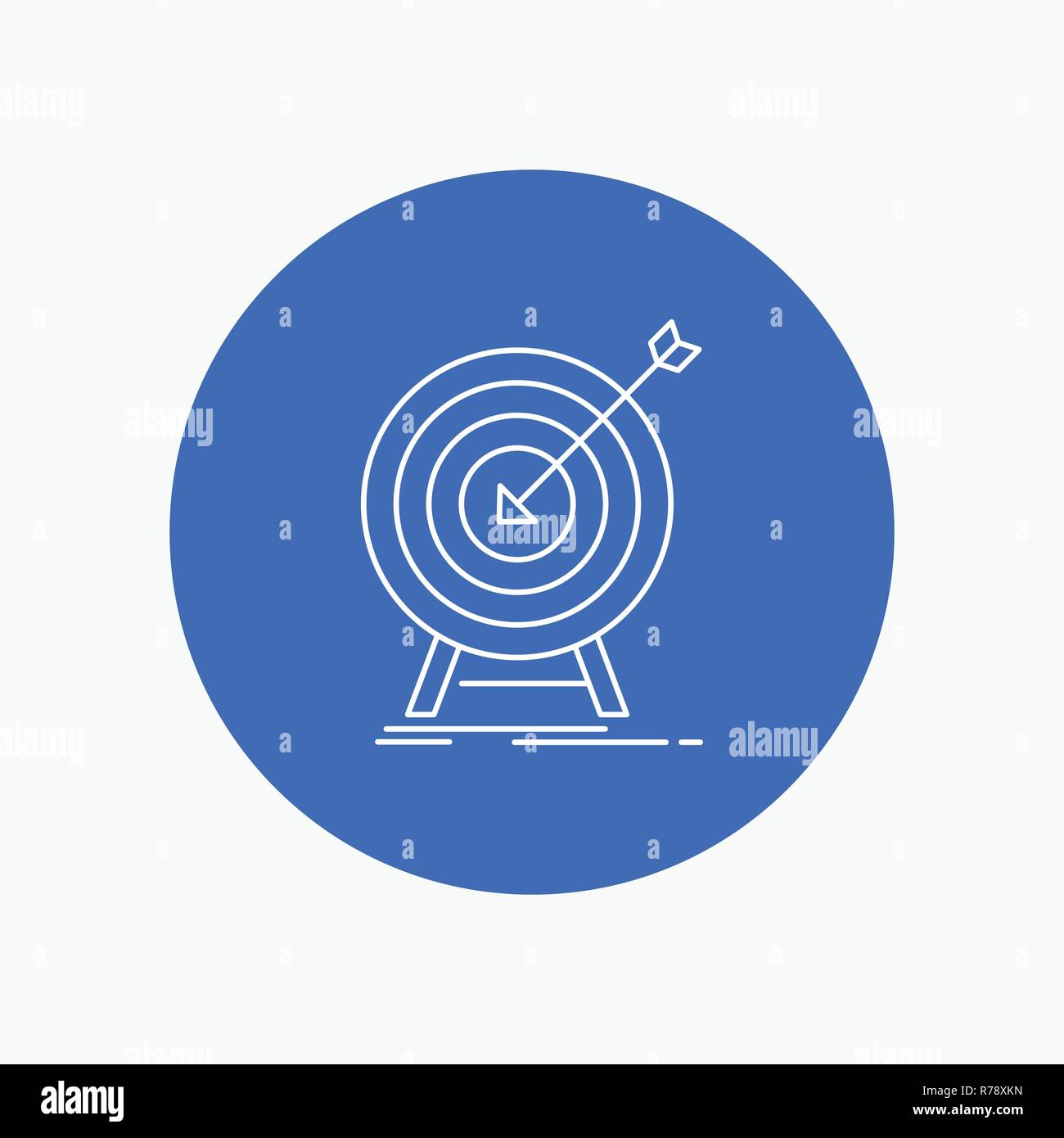goal, hit, market, success, target White Line Icon in Circle background ...