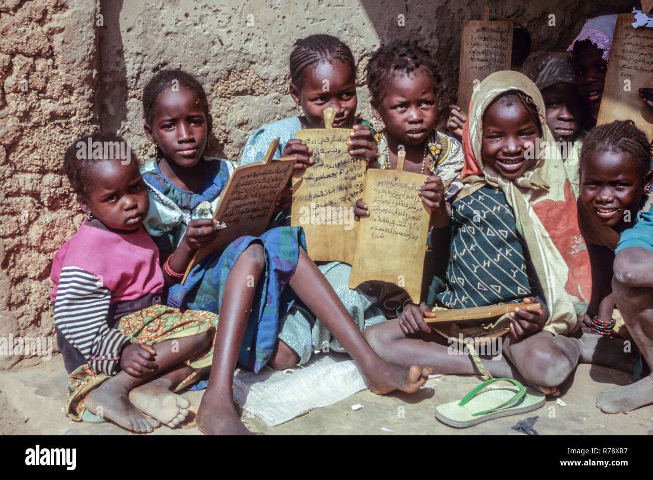 Zinder, Niger. Young Hausa Girls with their Prayer Boards at their ...