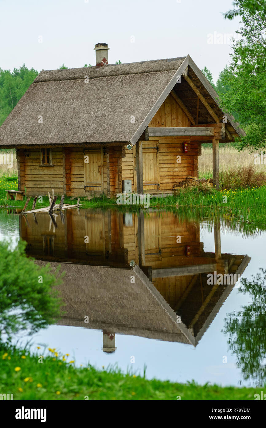old wooden countryside house architecture details and elements of ...