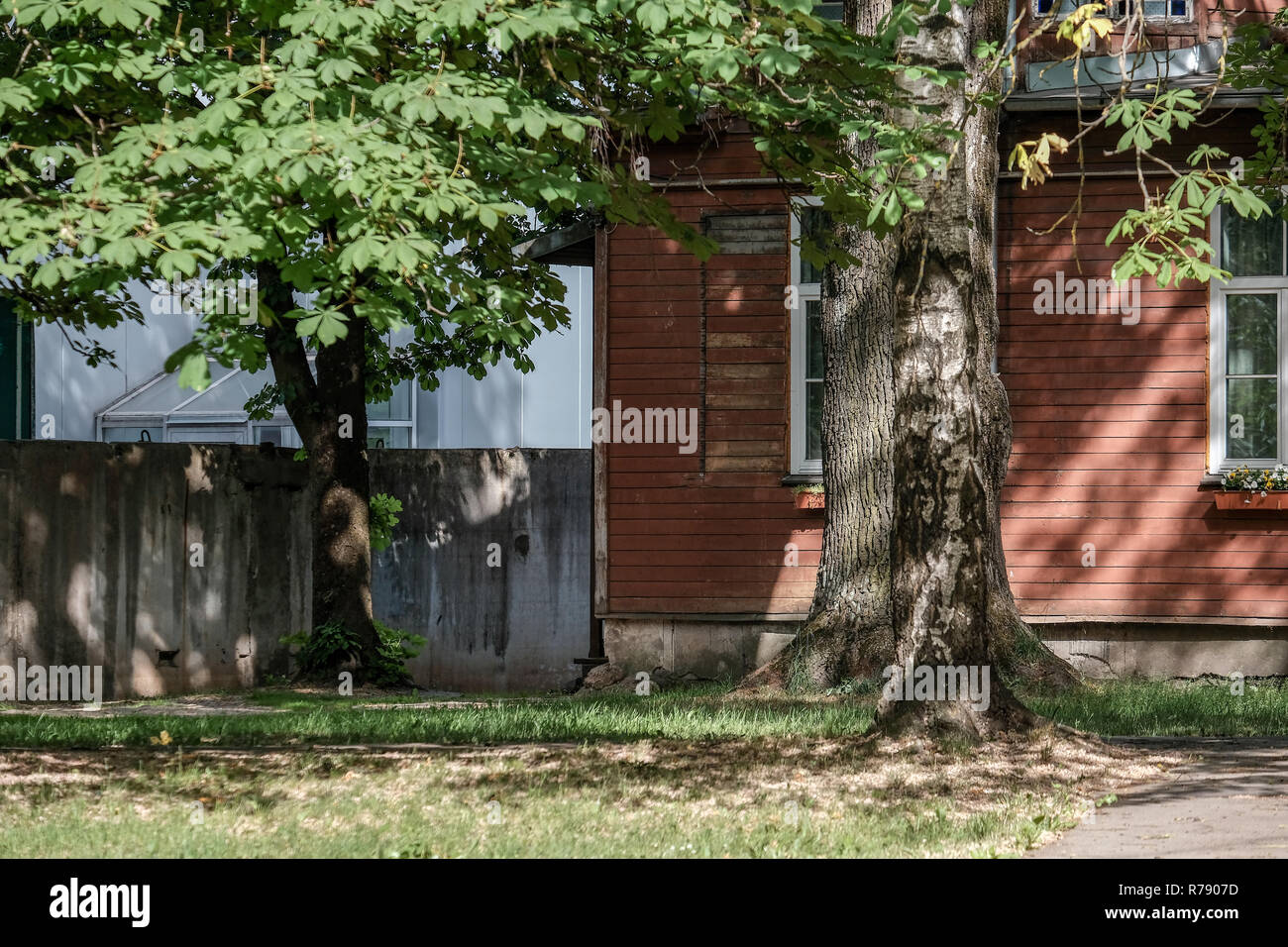 old wooden countryside house architecture details and elements of ...