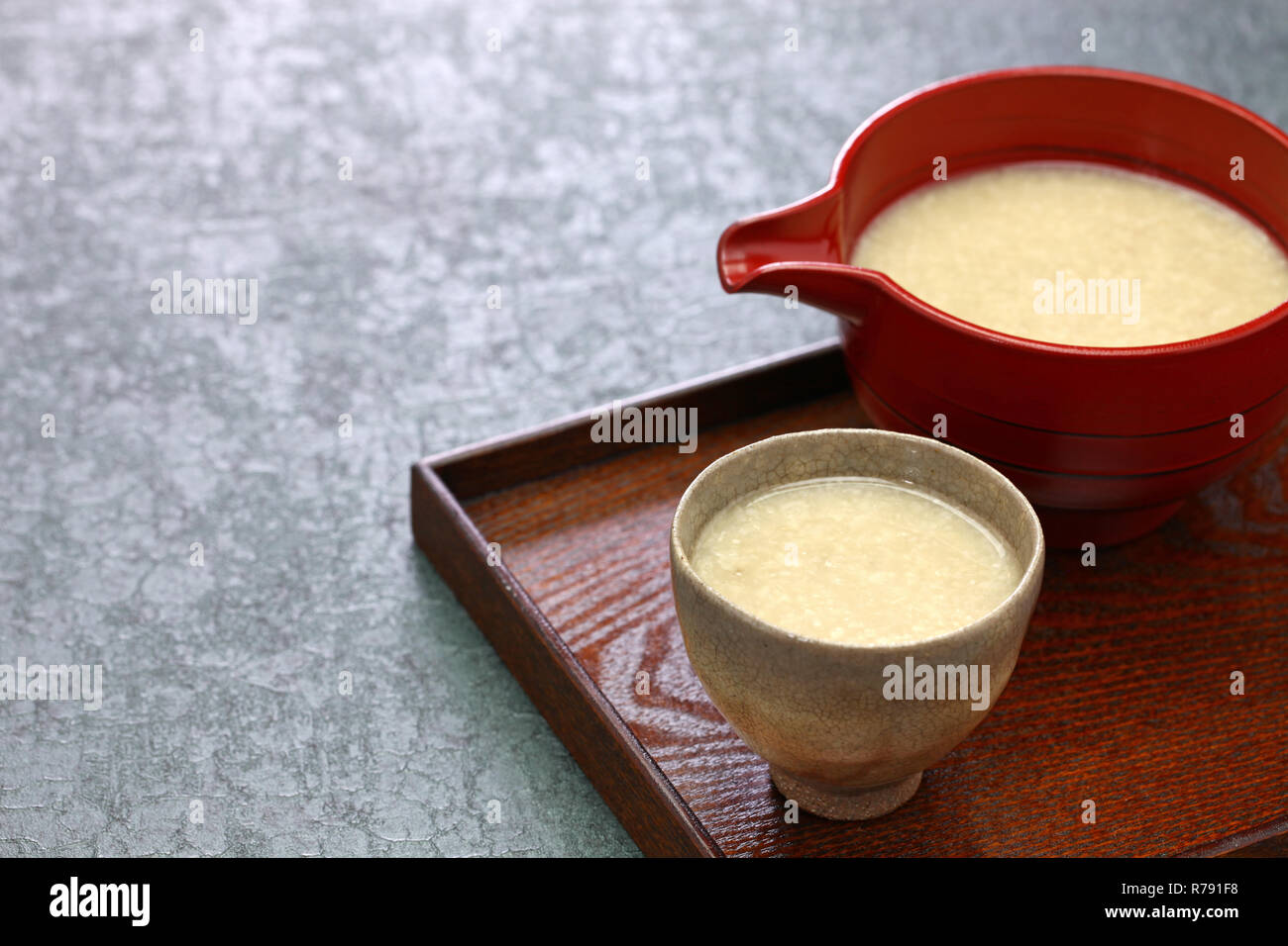 homemade Amazake, Japanese traditional sweet drink made from rice koji ...
