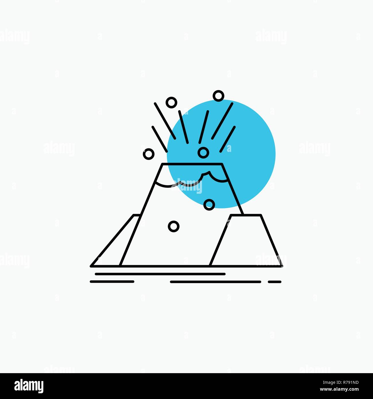 disaster, eruption, volcano, alert, safety Line Icon Stock Vector Image ...