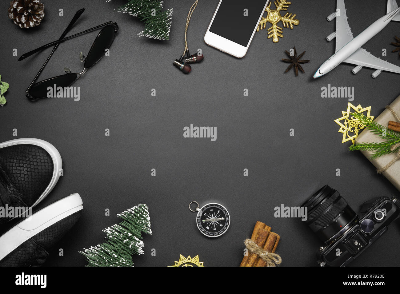 Merry Christmas and Happy new years travel concept background for ...