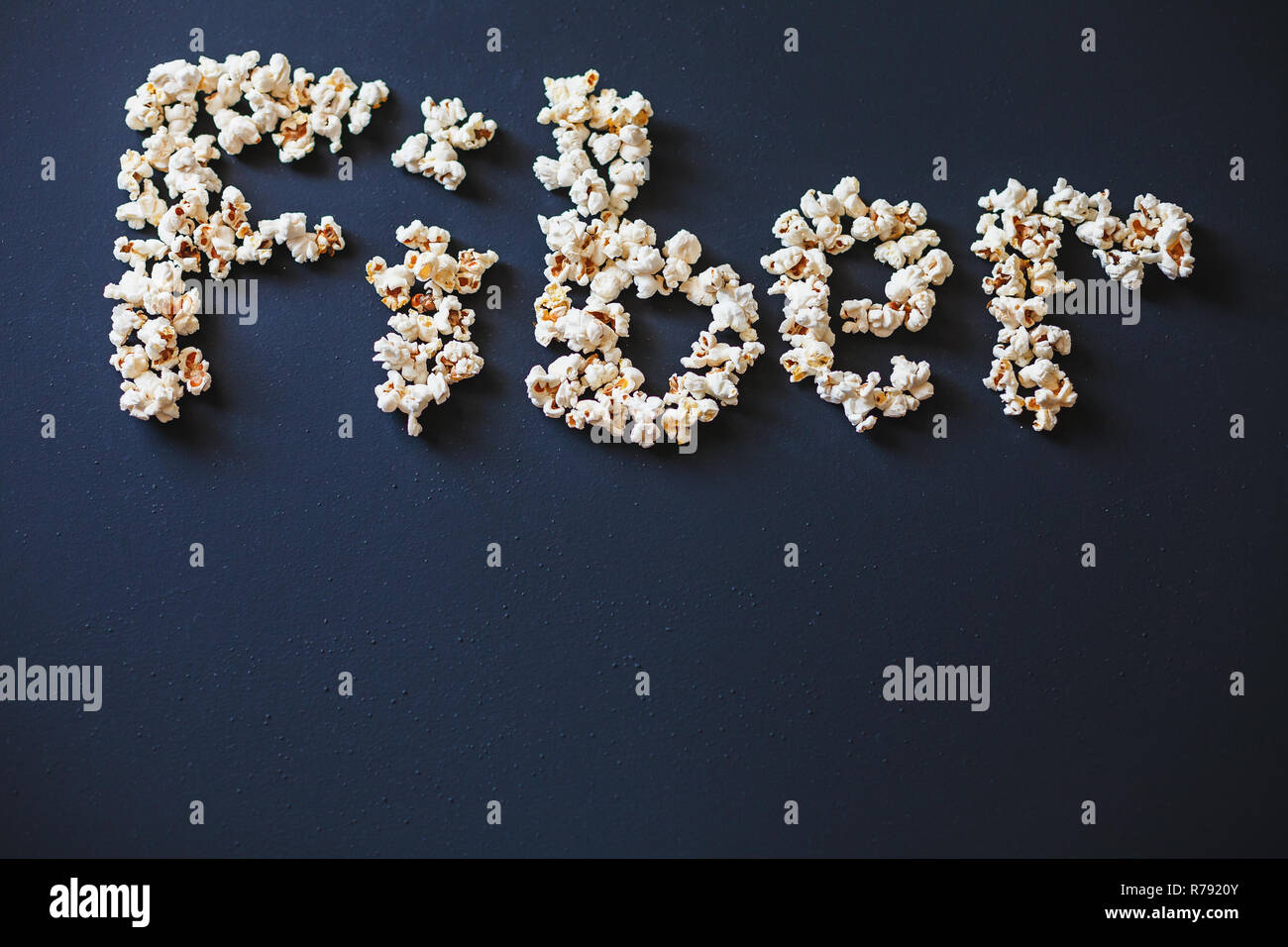 Top view pop corn lettering hi-res stock photography and images - Alamy