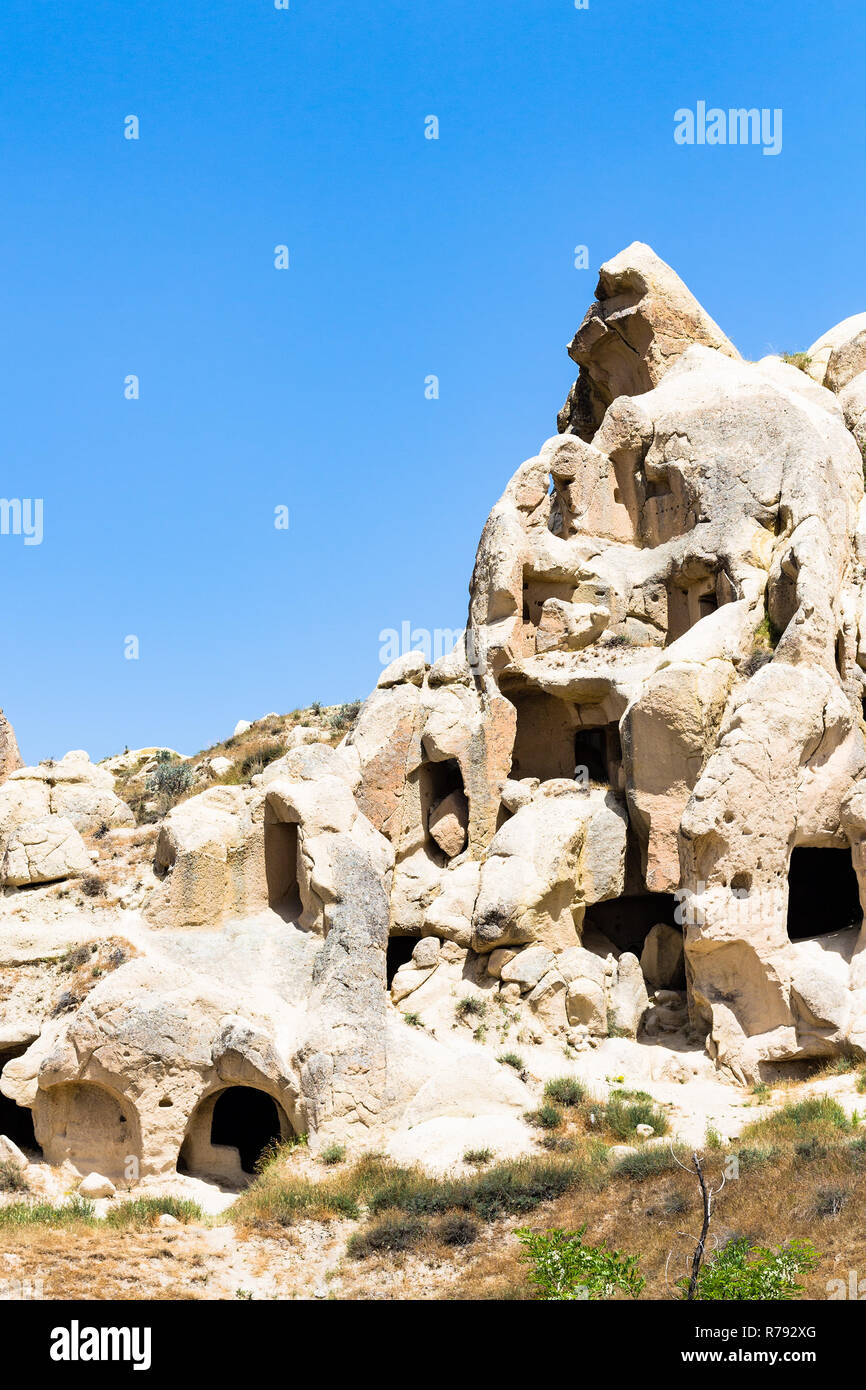 rock-cut ancient cave chapels near Goreme town Stock Photo - Alamy