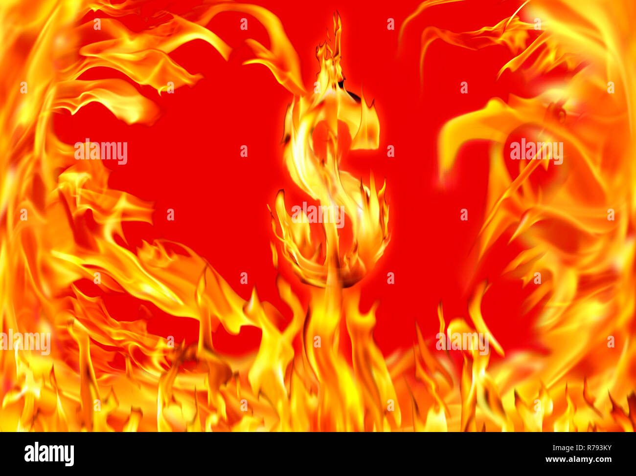 dollar sign and fire flames Stock Photo - Alamy