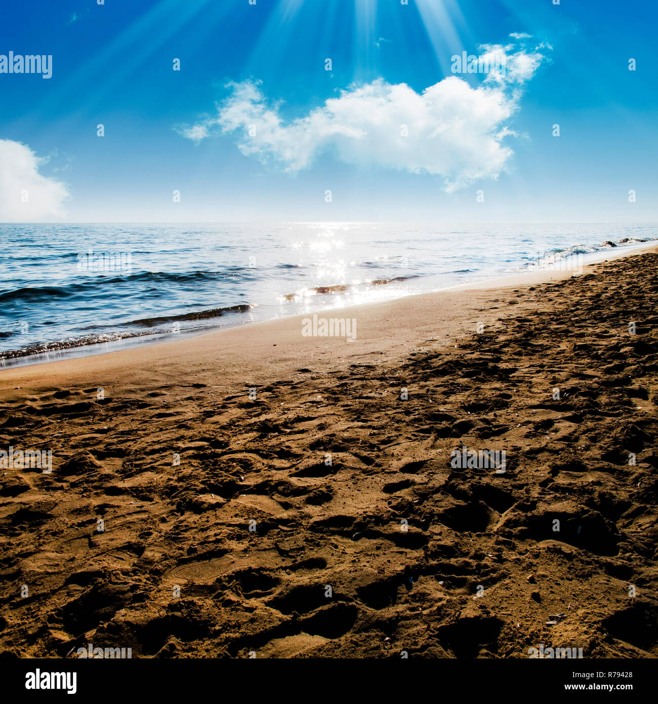 sunny day at beach Stock Photo - Alamy