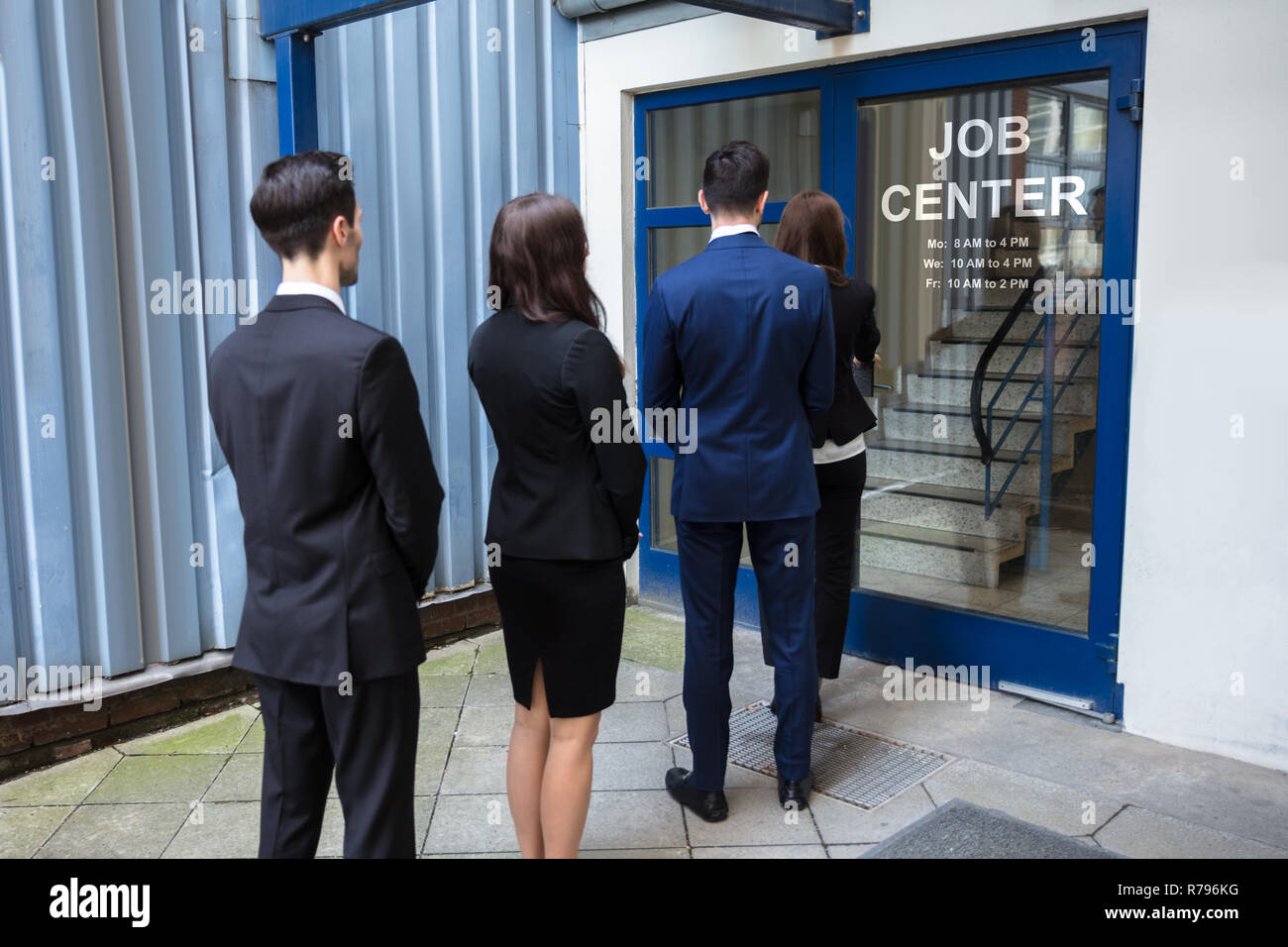 Job centre queue hi-res stock photography and images - Alamy