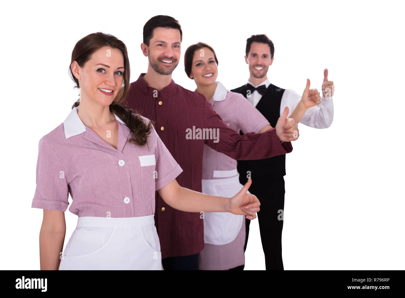 Portrait Of Smiling Young Staff Stock Photo - Alamy