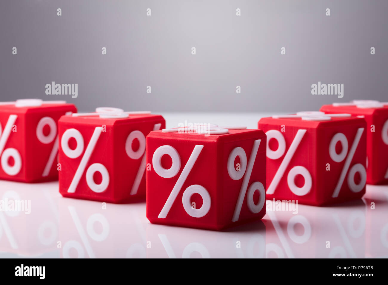 Close-up Of Red Wooden Blocks With Percentage Symbol Stock Photo - Alamy