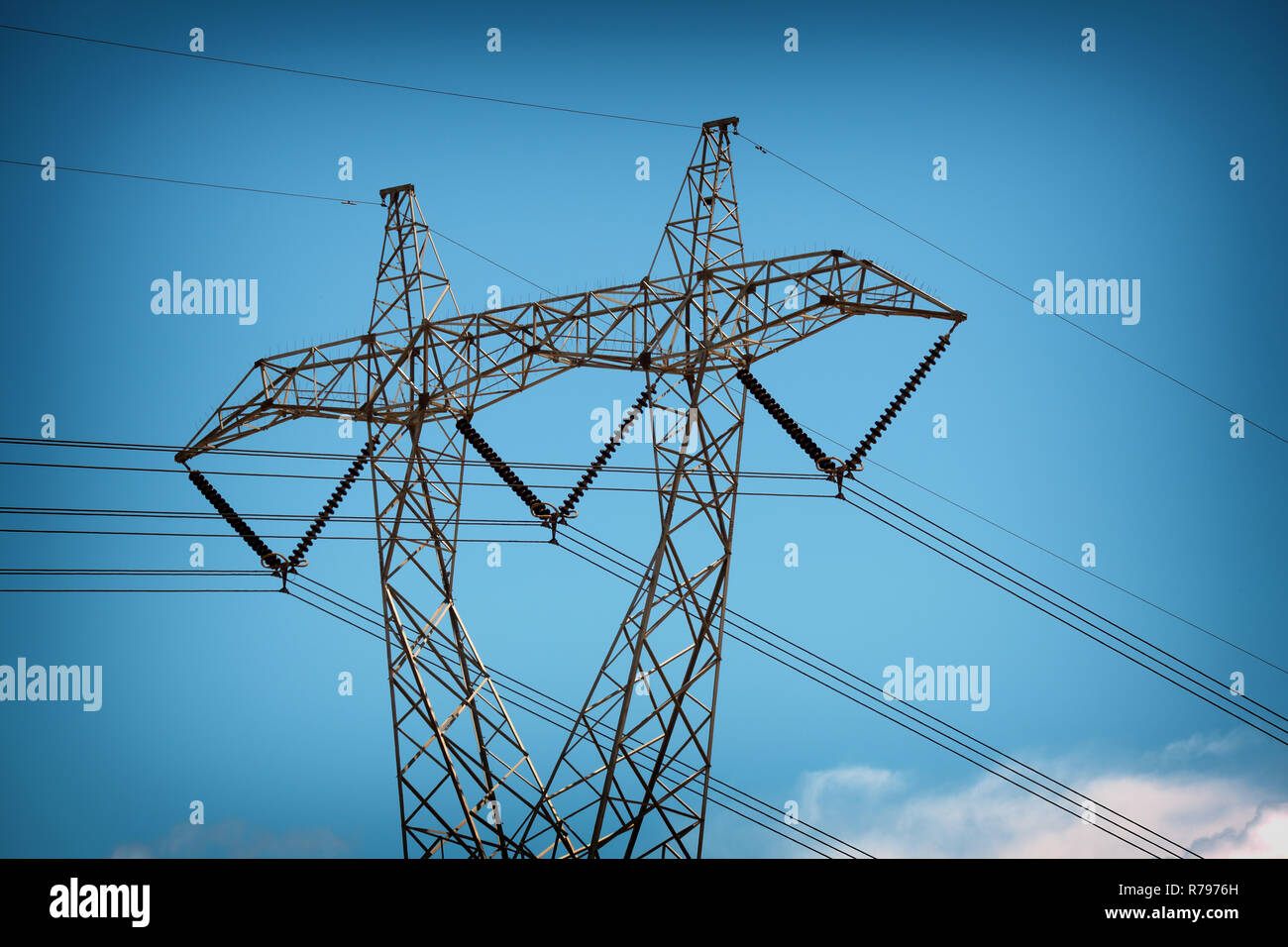 metal tower of Power Lines Stock Photo - Alamy