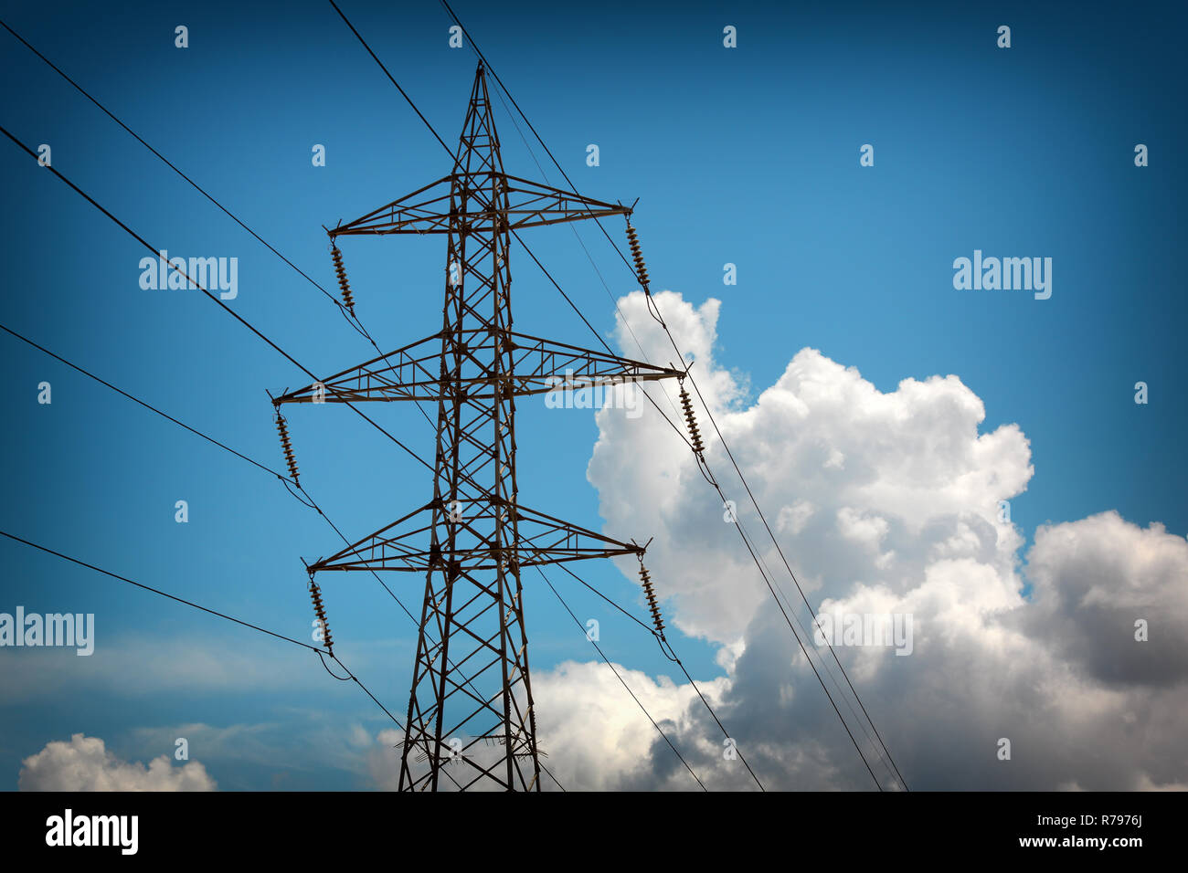 metal tower of Power Lines Stock Photo - Alamy