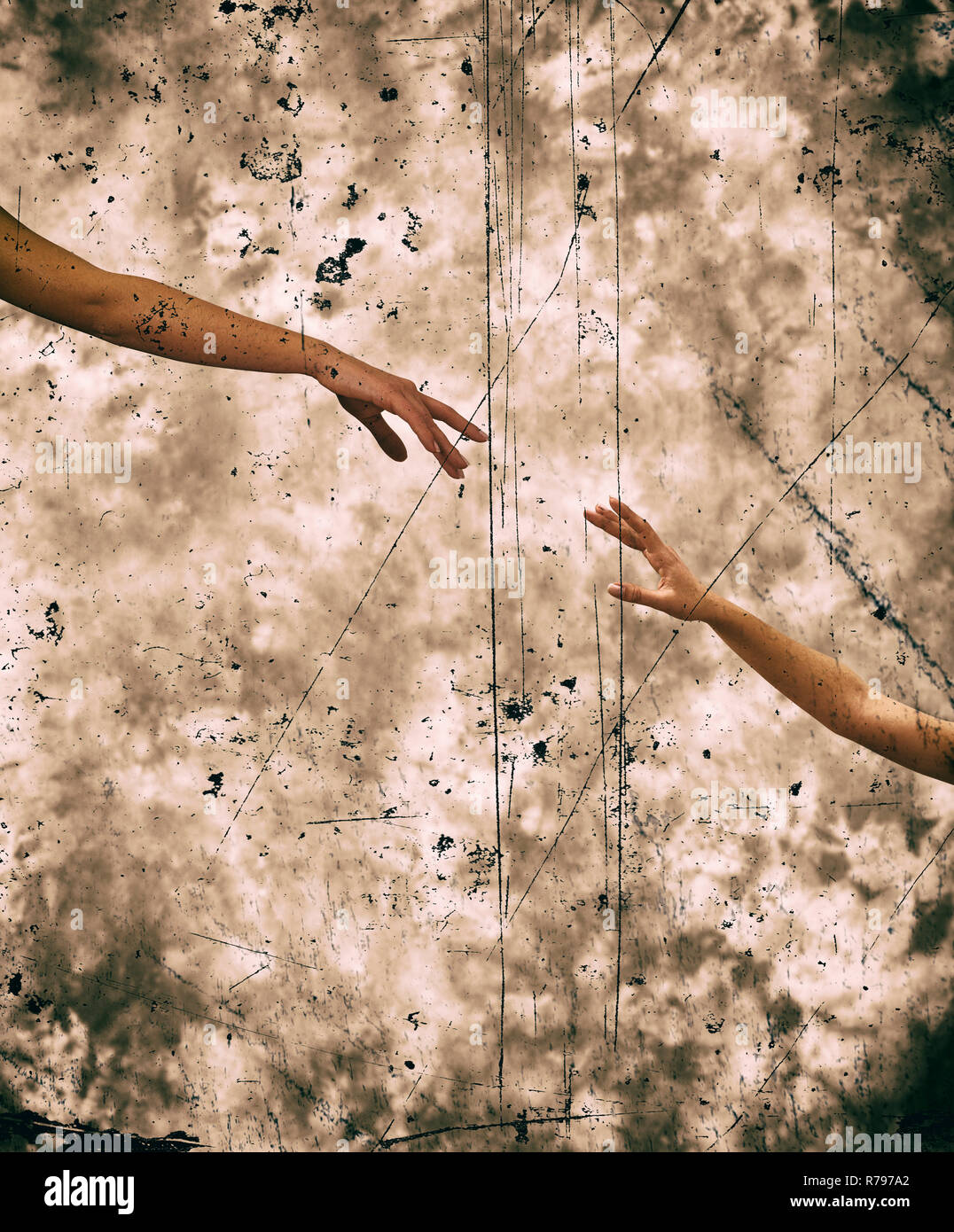 People arms reaching each other hi-res stock photography and images - Alamy