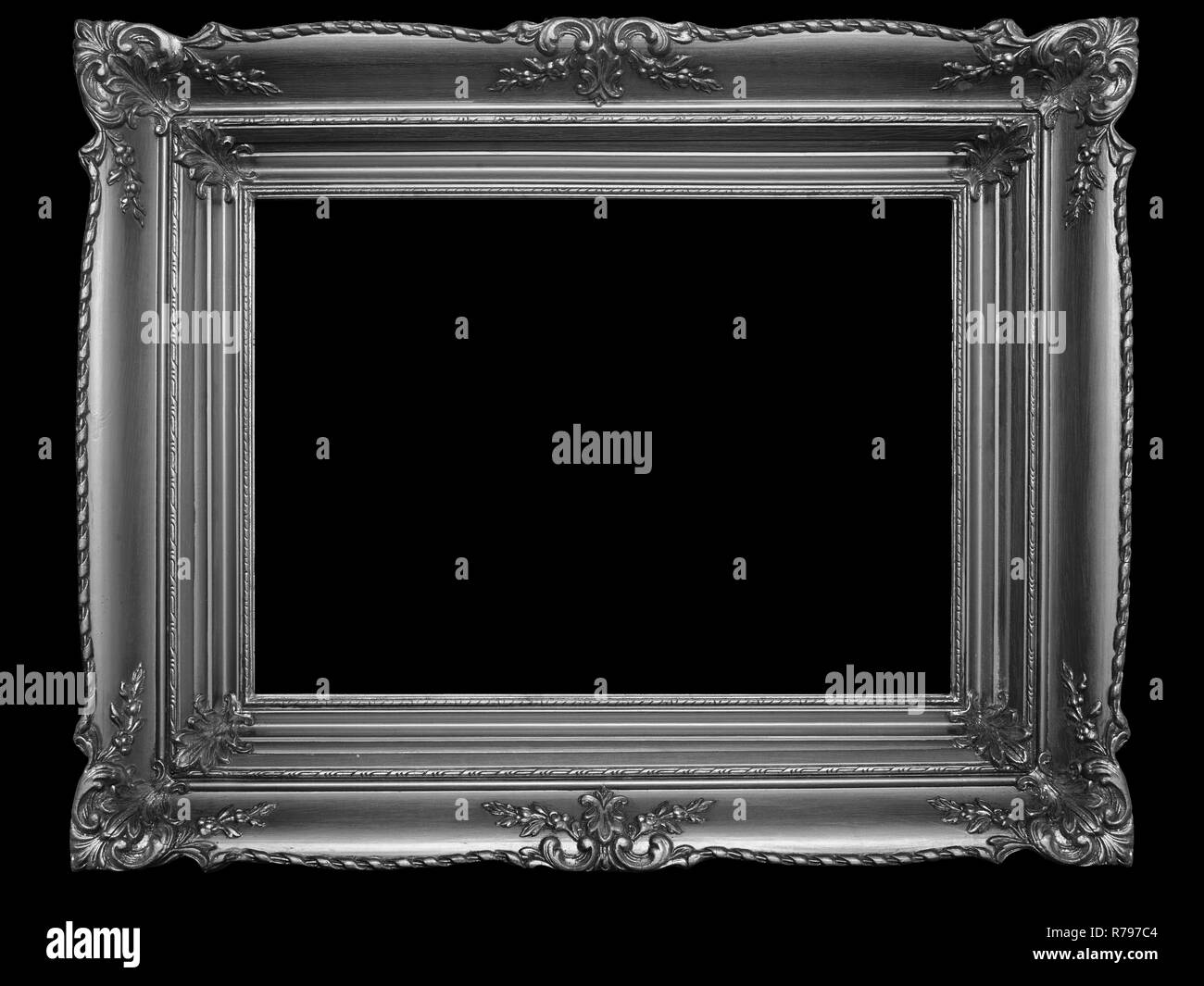 Old Picture Frame on Black Stock Photo - Alamy
