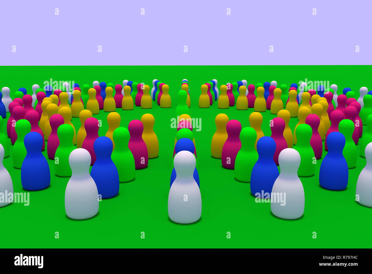 3d rendering of circles of colorful figures (bodies of revolution ...