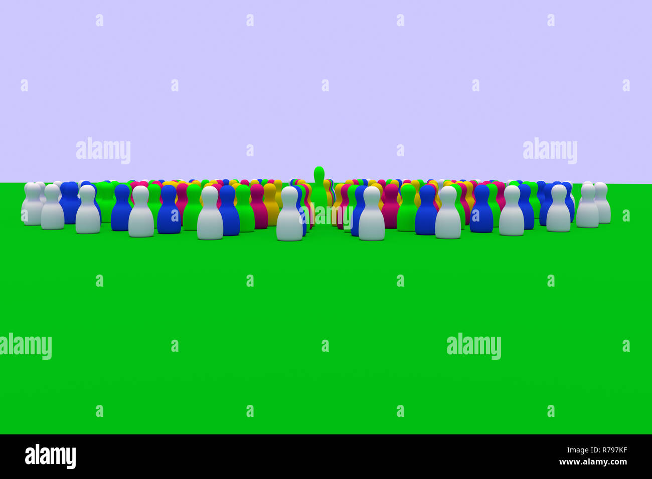 3d rendering of circles of colorful figures (bodies of revolution ...