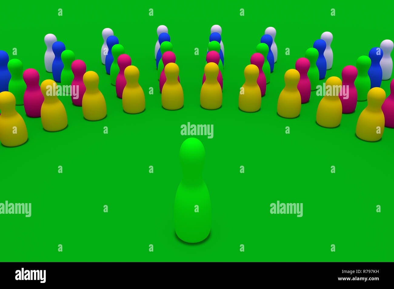 3d rendering of circles of colorful figures (bodies of revolution ...