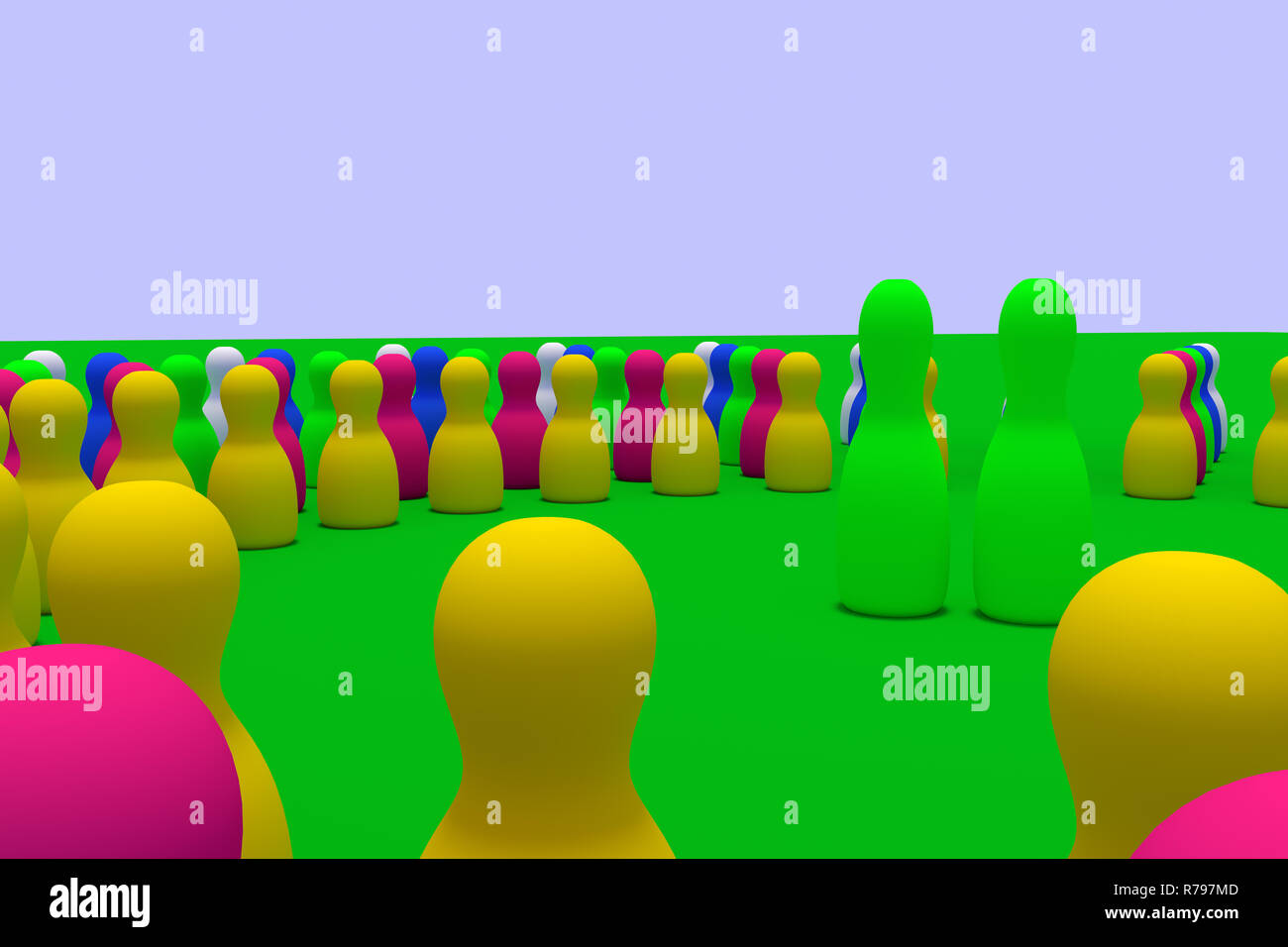 3d rendering of circles of colorful figures (bodies of revolution ...