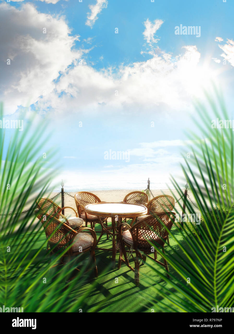 bamboo furniture set Stock Photo - Alamy