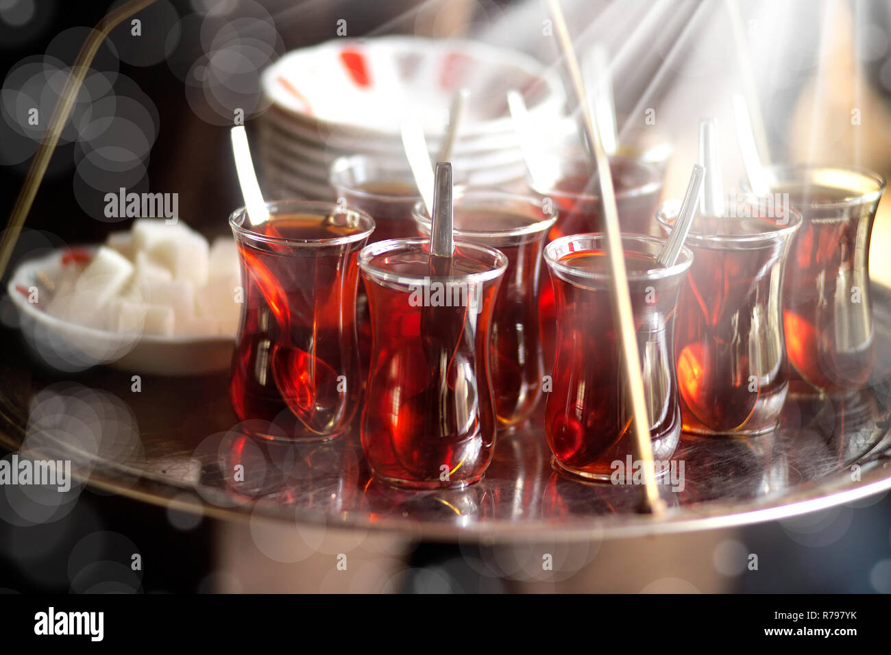 full tea tray Stock Photo - Alamy