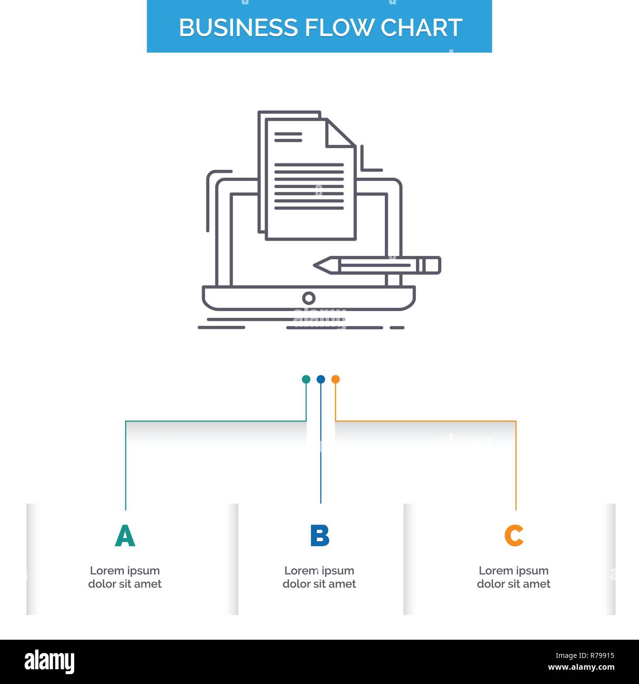 Coder Coding Computer List Paper Business Flow Chart Design With 3 Steps Line Icon For