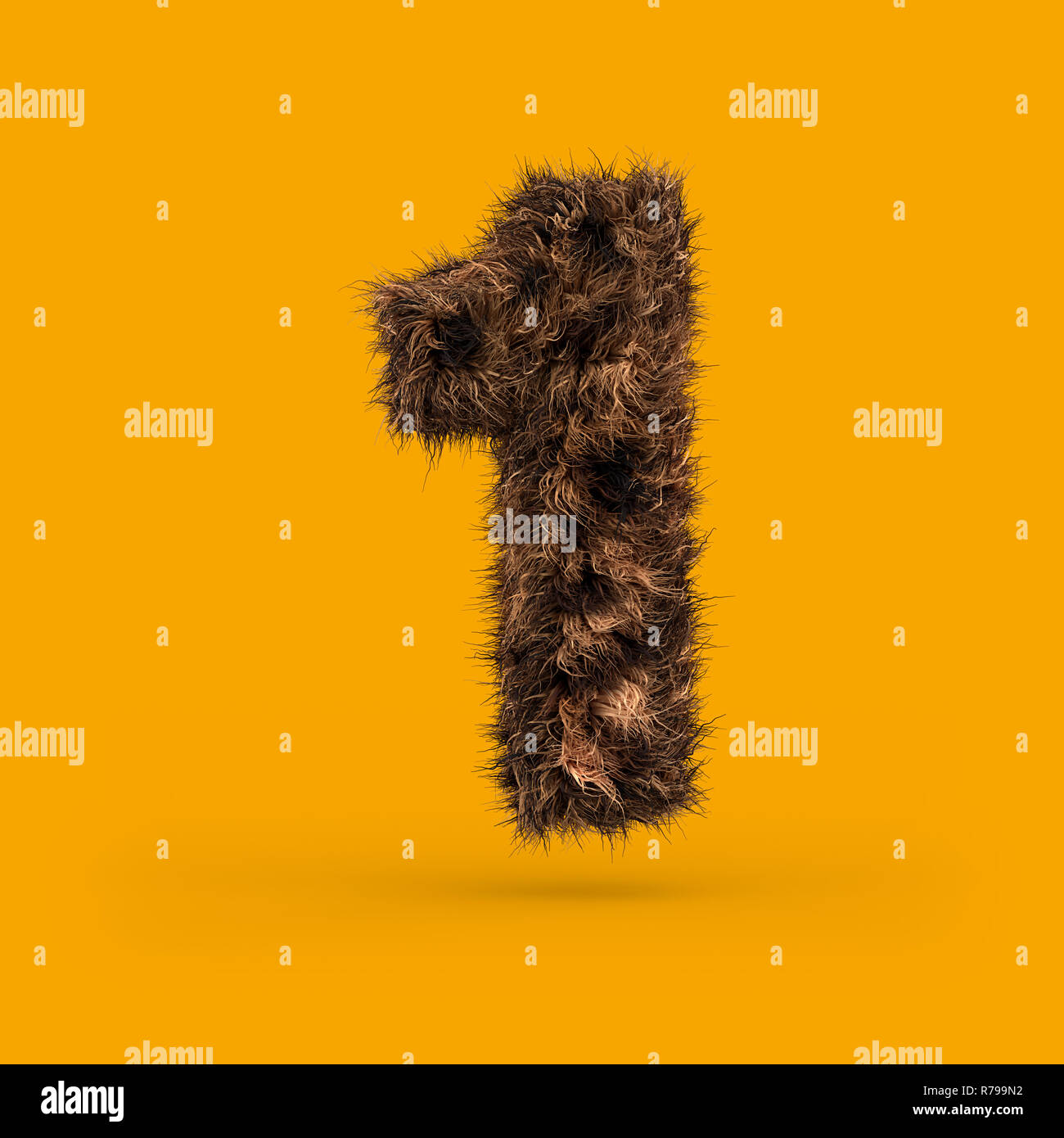 Uppercase fluffy and furry font made of fur texture for poster printing ...