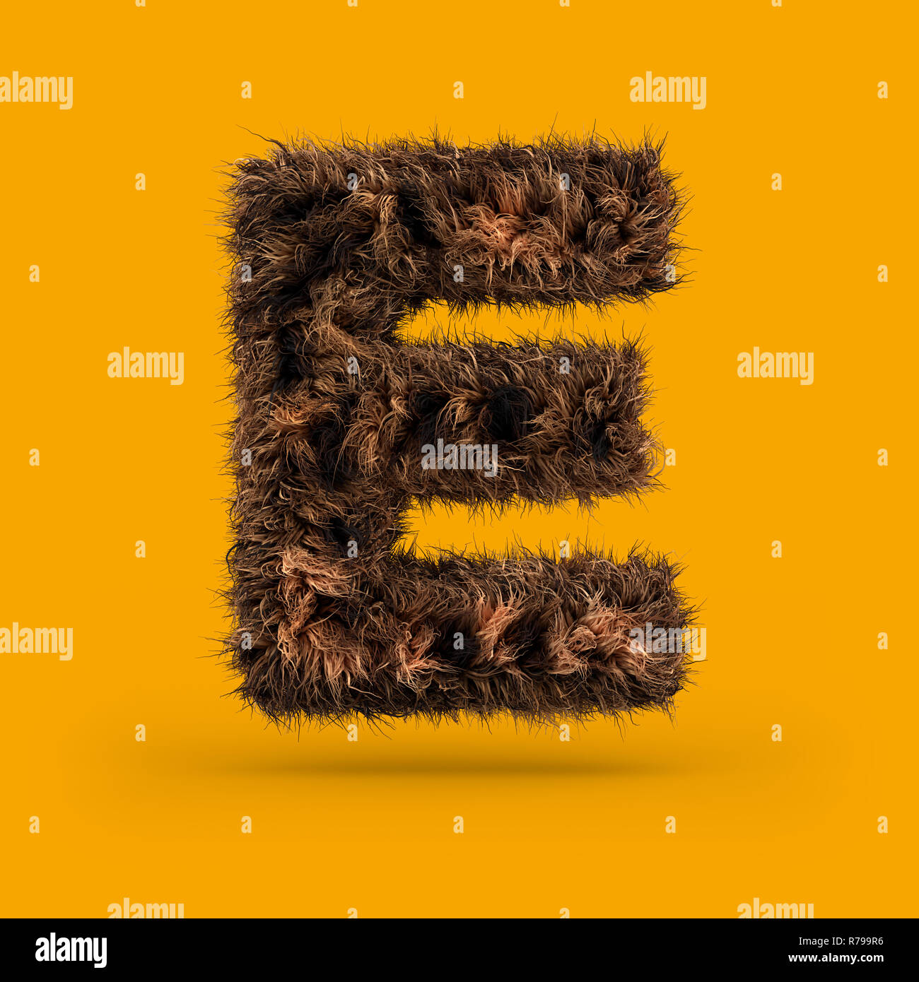 Uppercase fluffy and furry font made of fur texture for poster printing ...