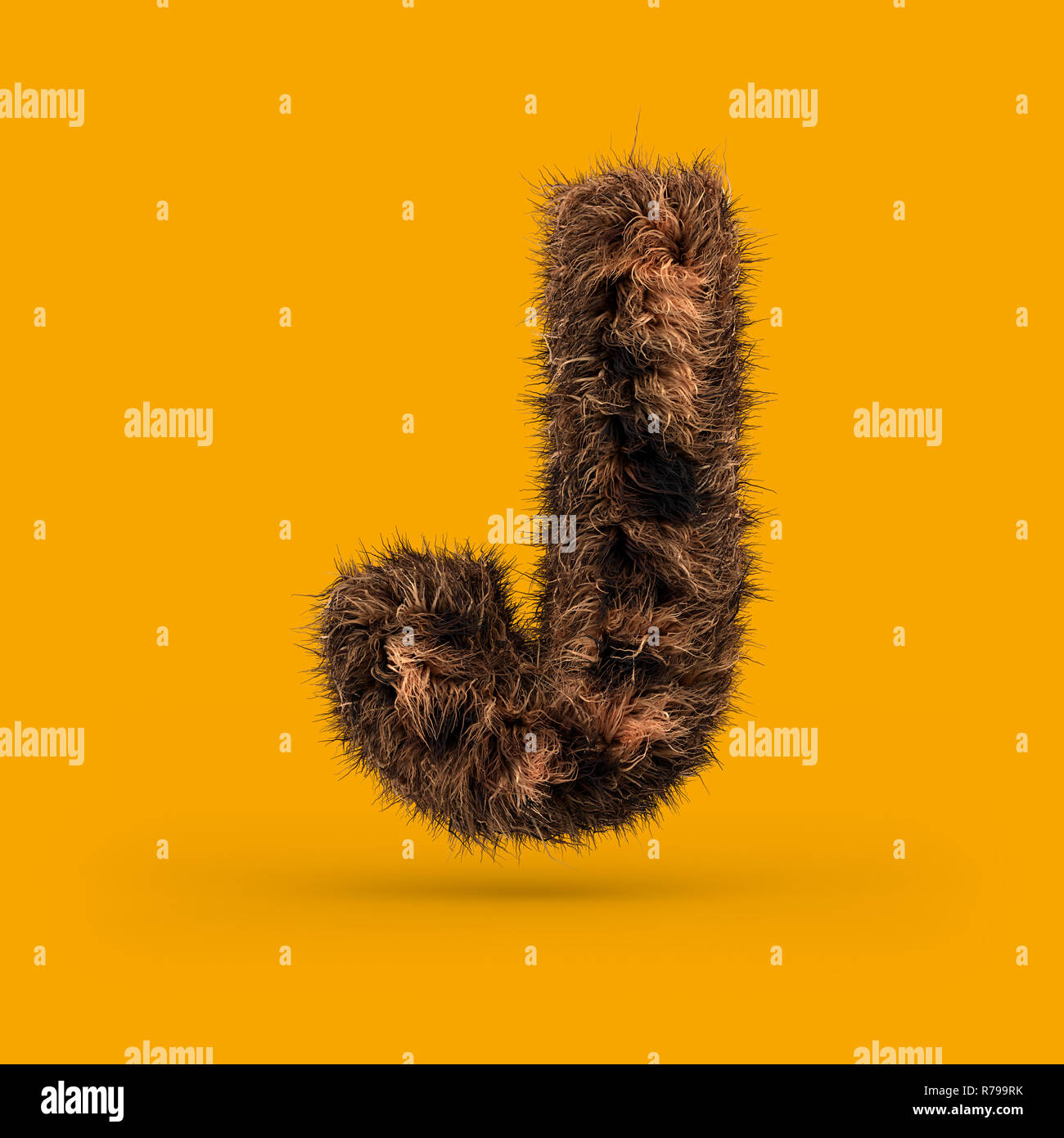 Uppercase fluffy and furry font made of fur texture for poster printing ...