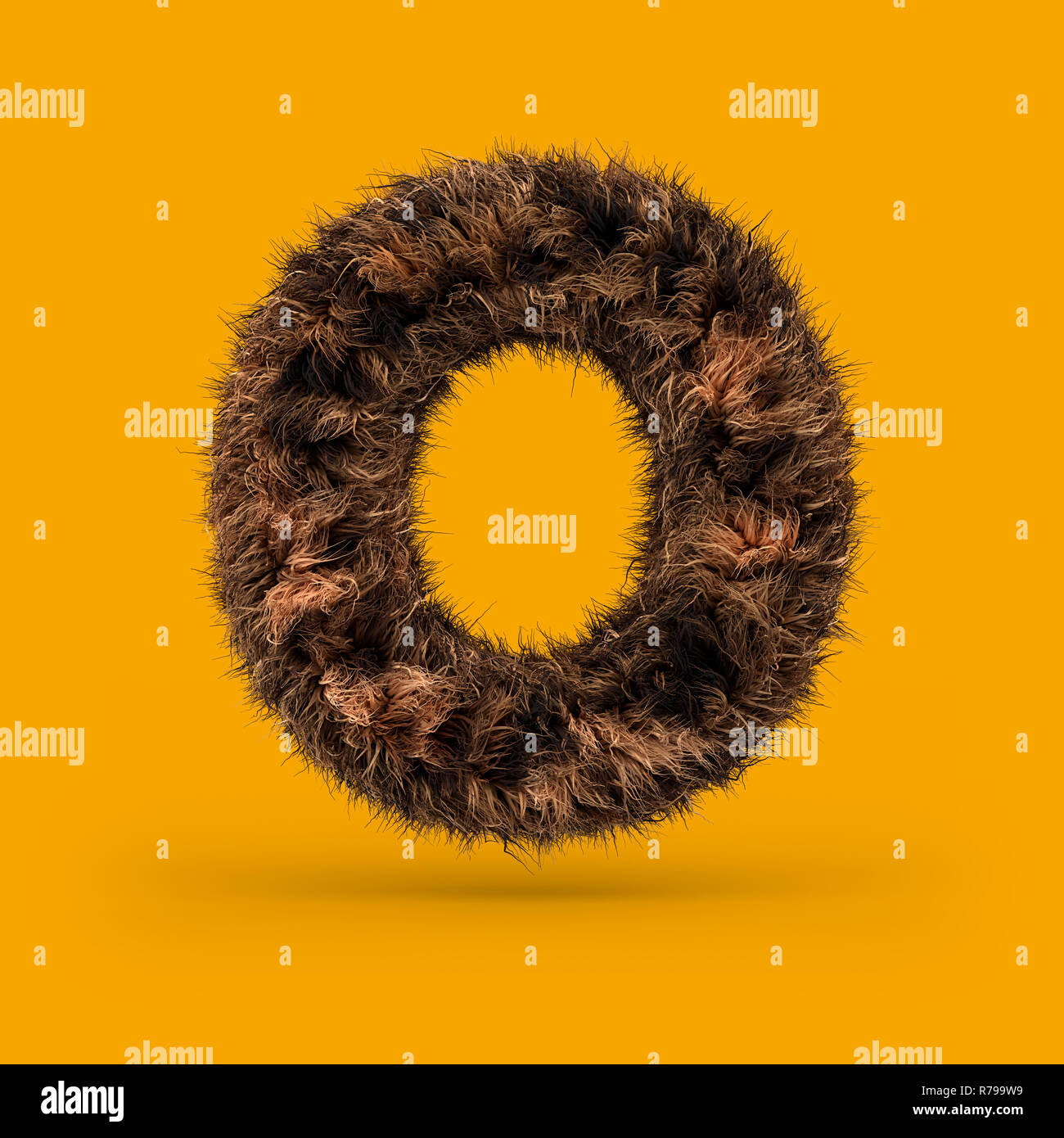Uppercase fluffy and furry font made of fur texture for poster printing ...