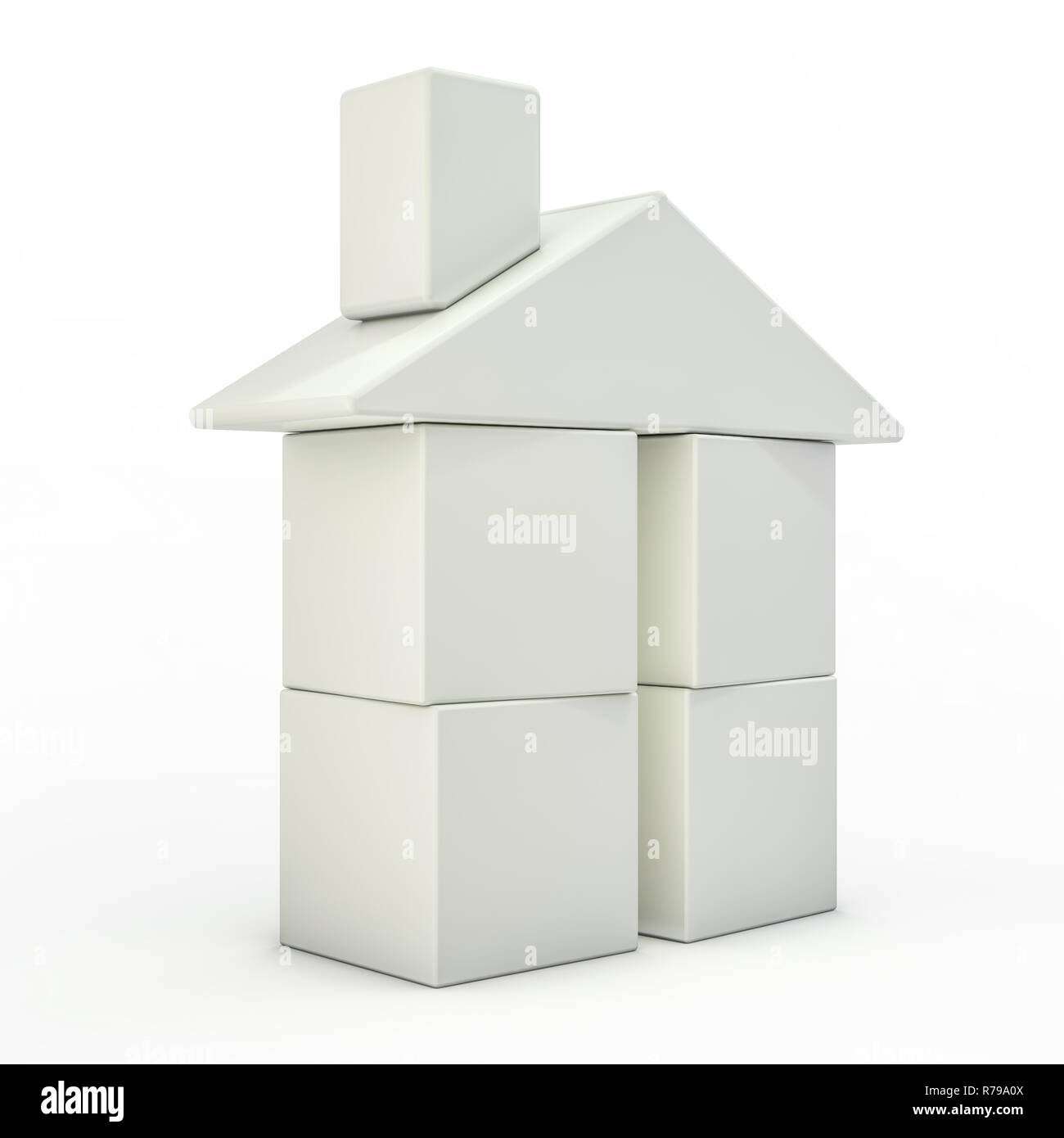 Toy plastic house model on white. 3D rendering Stock Photo - Alamy